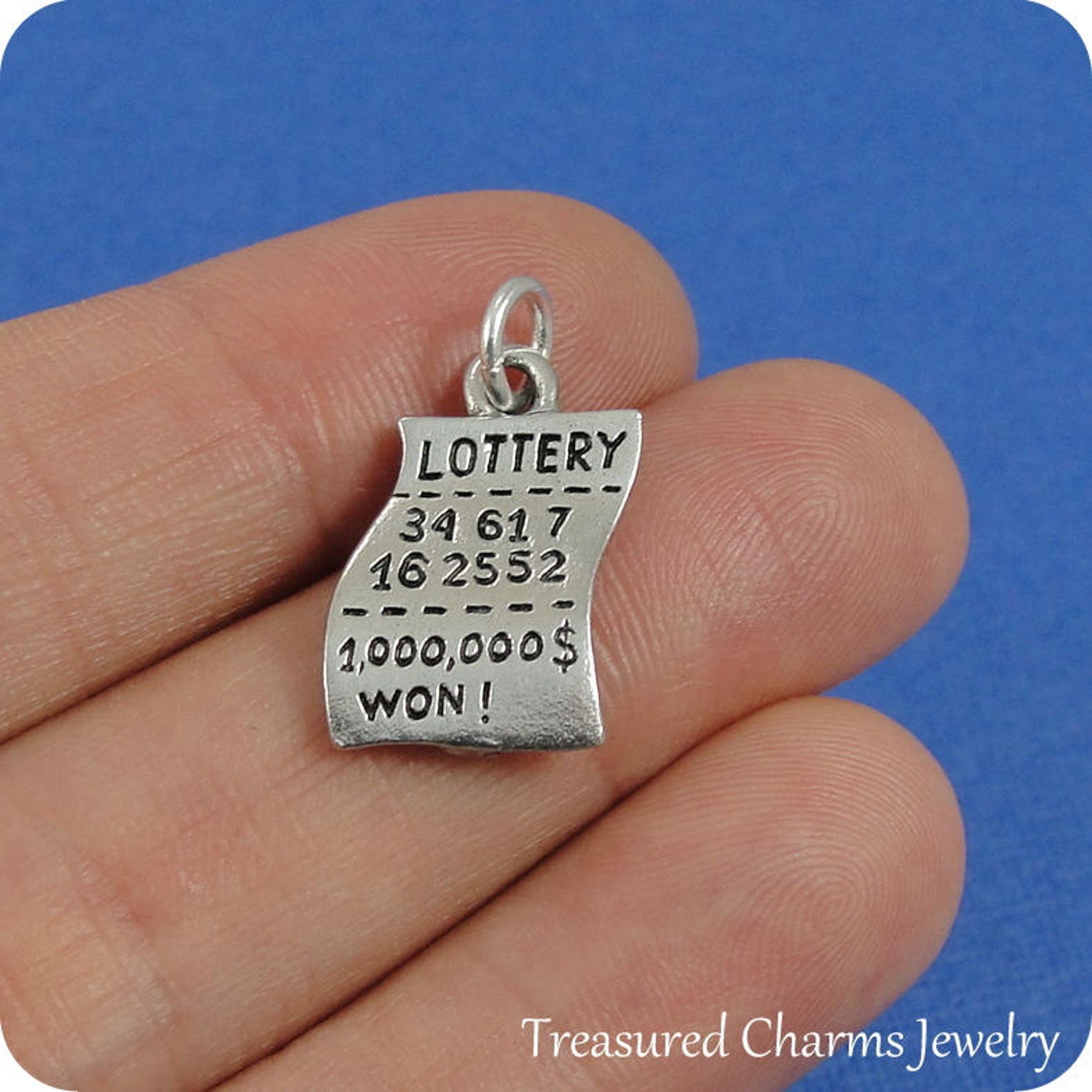 Winning Lottery Ticket Charm Silver Plated Lottery Scratch - Etsy