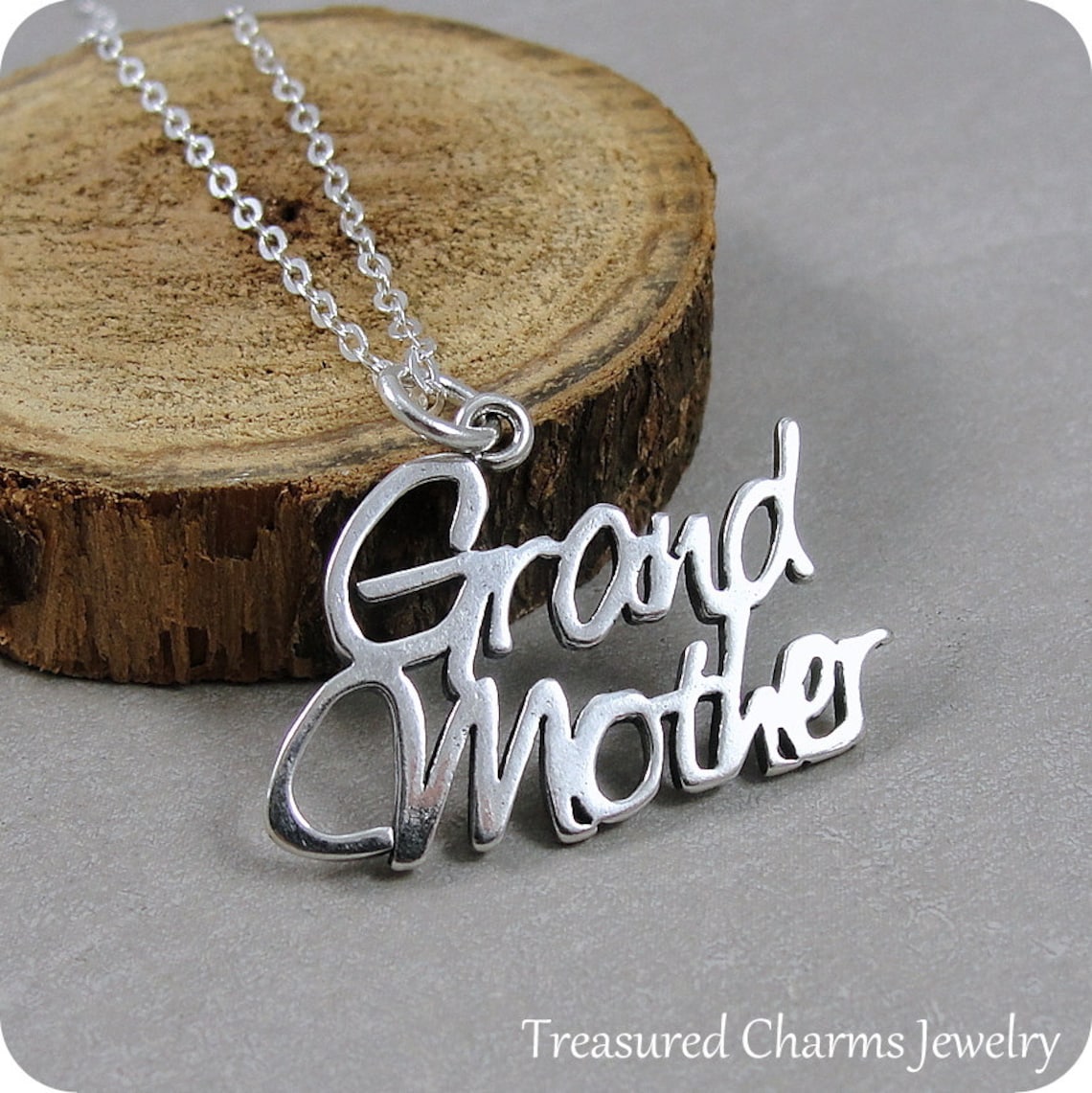 Sterling Silver Grandmother Necklace Grandmother Charm - Etsy