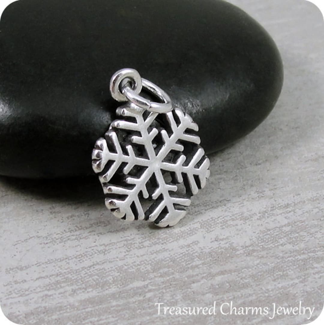 Snowflake Charm - Sterling Silver Snowflake Charm for Necklace or ...