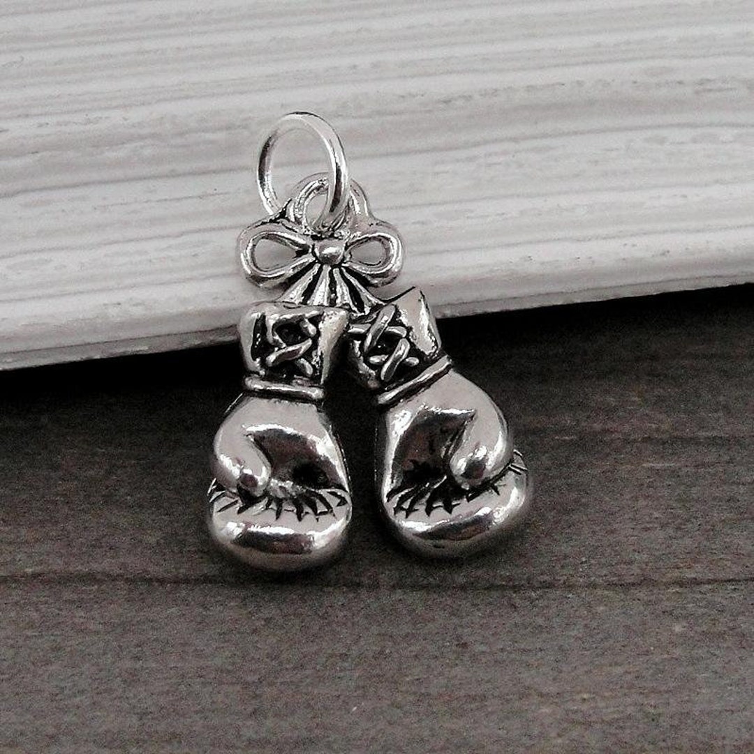 Boxing Gloves Charm, Silver Boxing Charm for Necklace or Bracelet ...