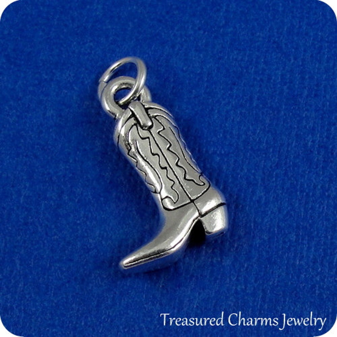 Cowboy Boot Charm - Silver Plated Cowboy Boot Charm for Necklace or ...