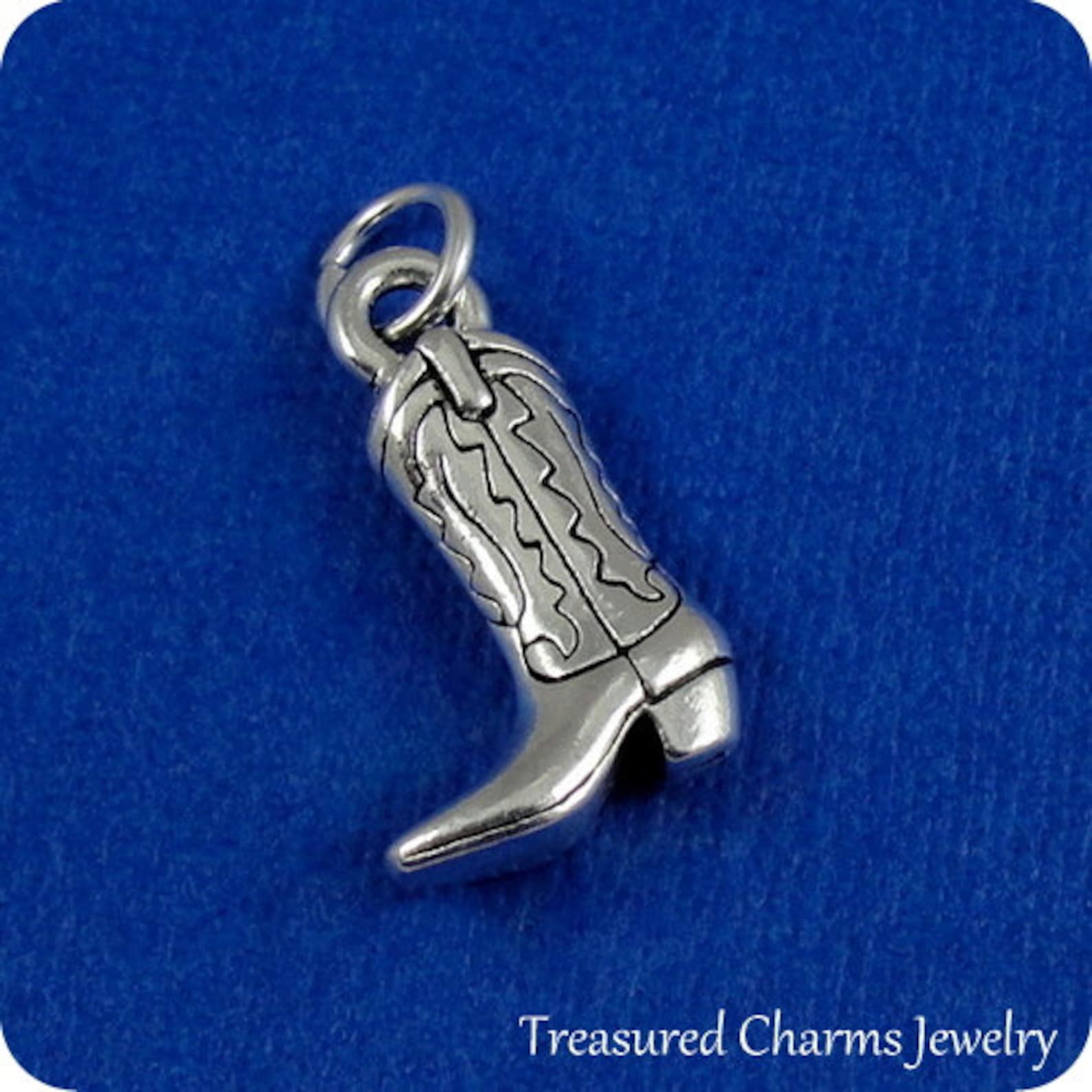 Cowboy Boot Charm Silver Plated Cowboy Boot Charm for - Etsy