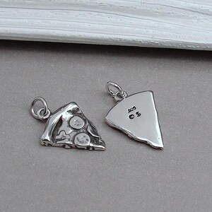 925 Sterling Silver Pepperoni Pizza Charm, Pizza Pendant, Slice of ...