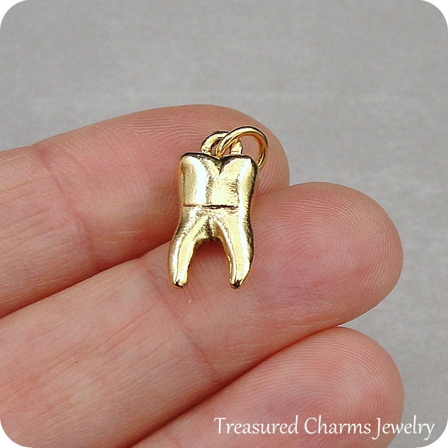 Gold Tooth Charm Gold 3D Tooth Charm for Necklace or | Etsy
