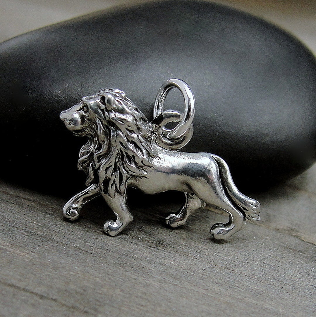 Lion Charm - Silver Plated Lion Charm for Necklace or Bracelet - Lion ...