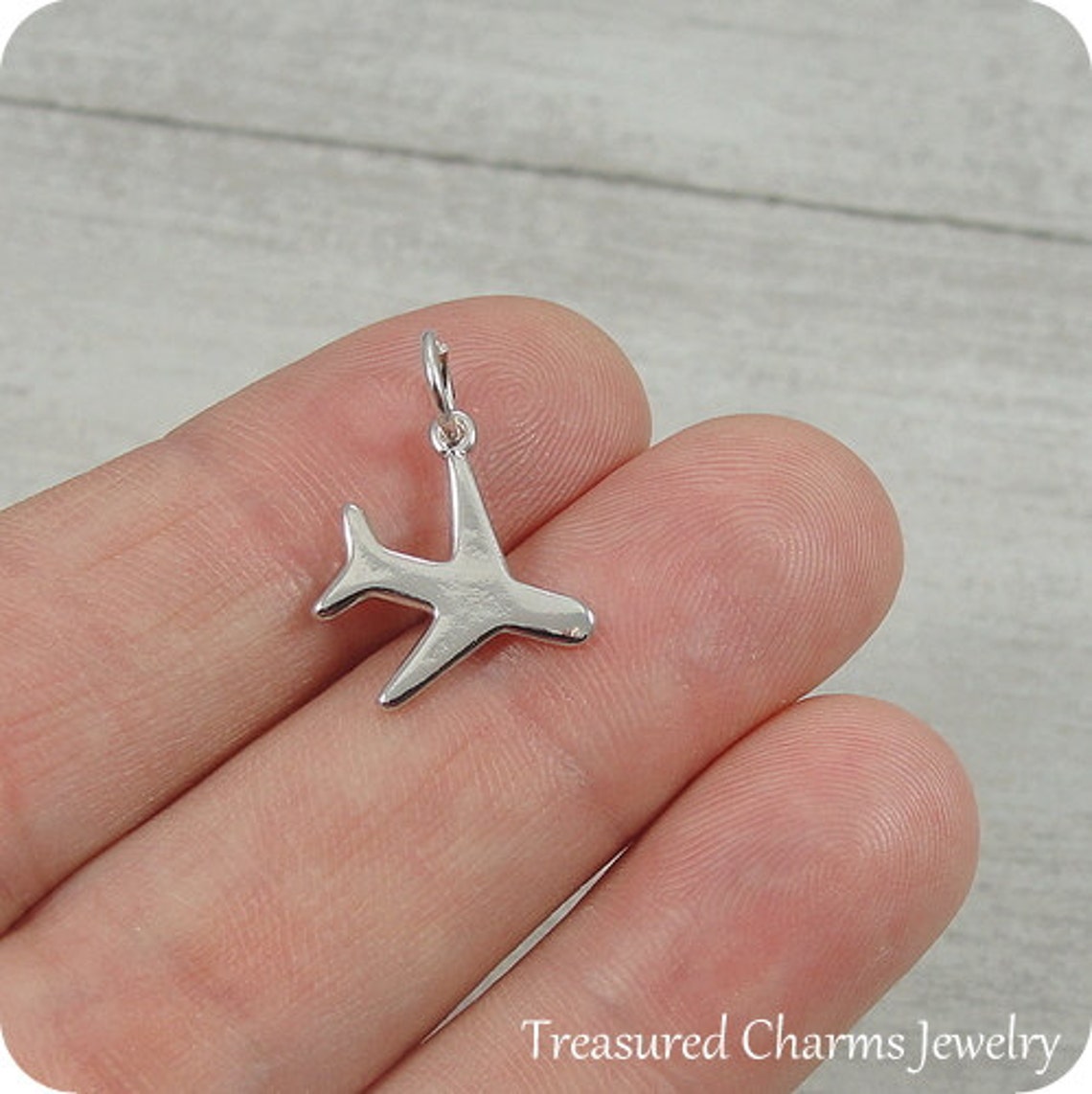 Miniature Airplane Charm Silver Plated Airplane Charm for - Etsy