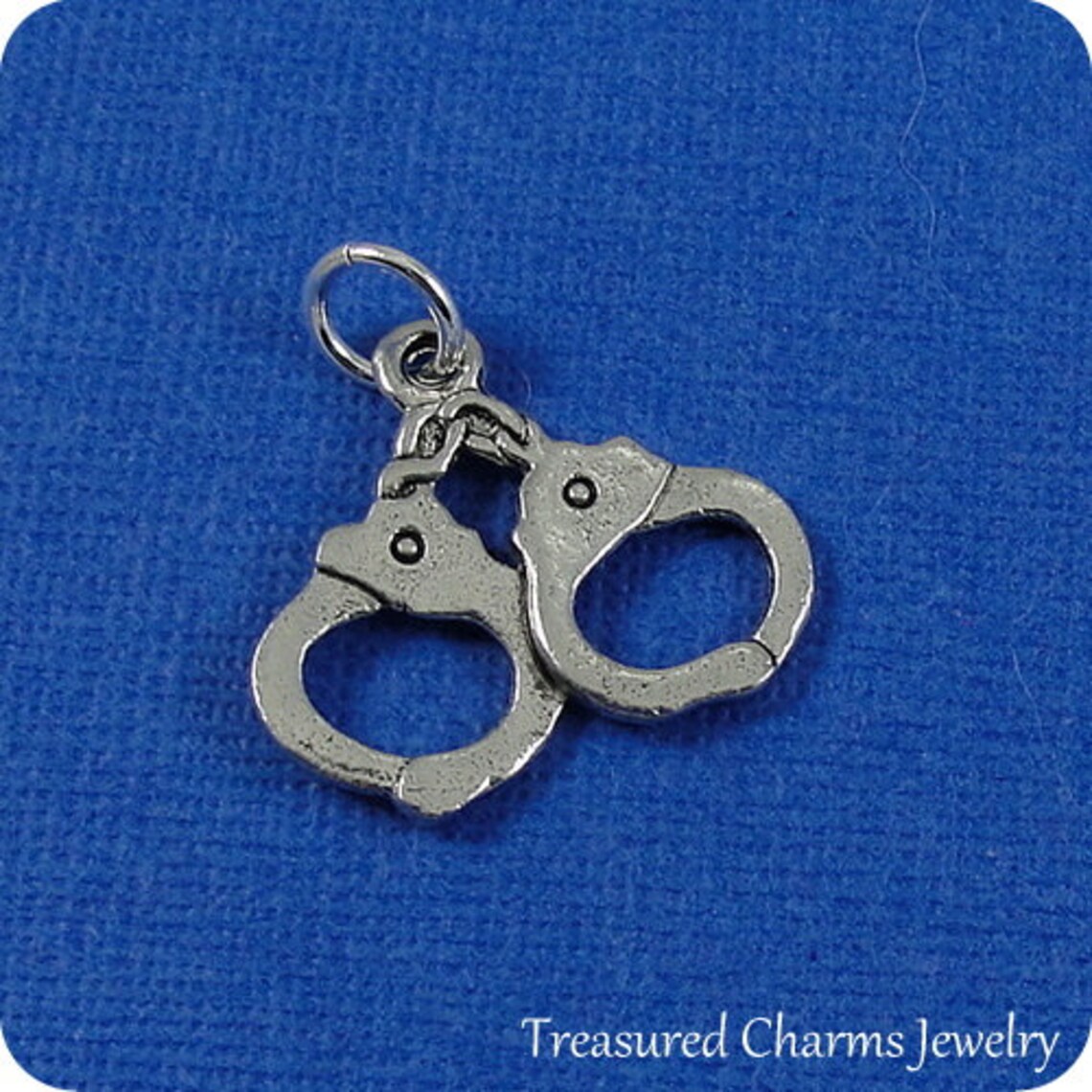 Handcuffs Charm Silver Plated Handcuffs Charm Pendant for | Etsy