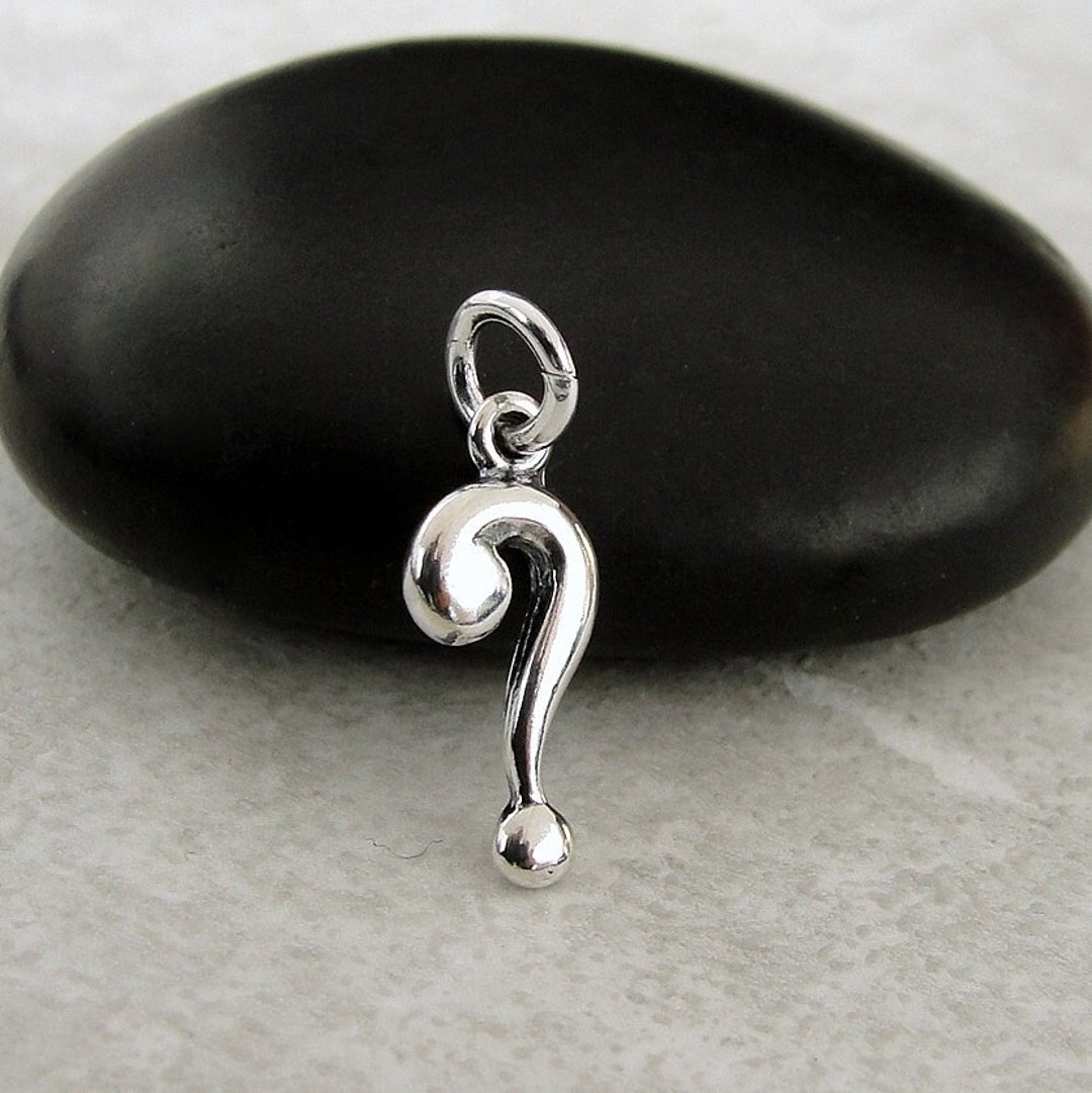 Tiny Question Mark Charm, Sterling Silver Question Mark Charm for ...