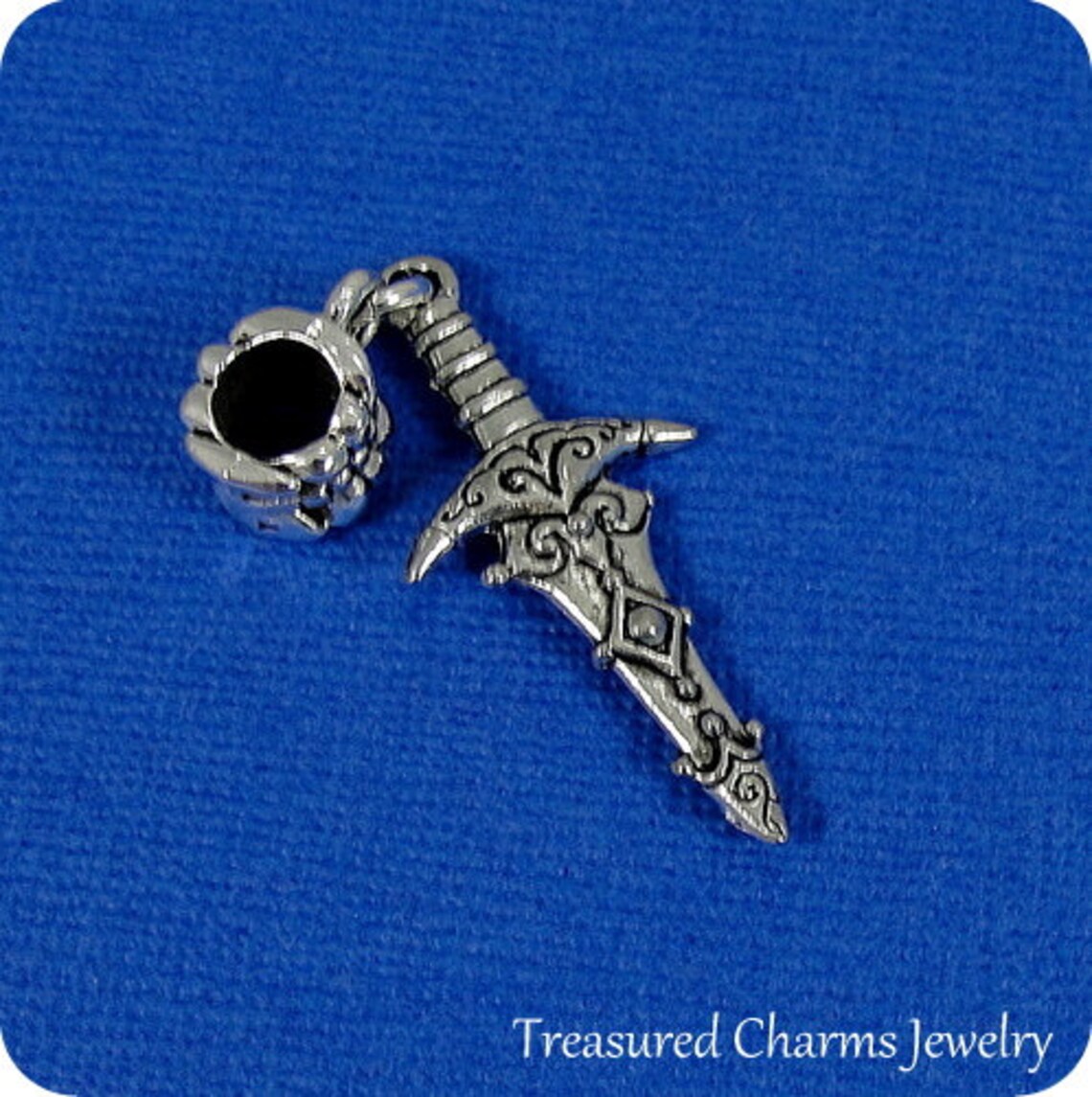 Excalibur Sword European Dangle Bead Charm Silver Excalibur - Etsy