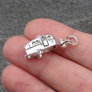 Camper RV Charm, Silver Plated Camper Charm for Necklace or Bracelet ...