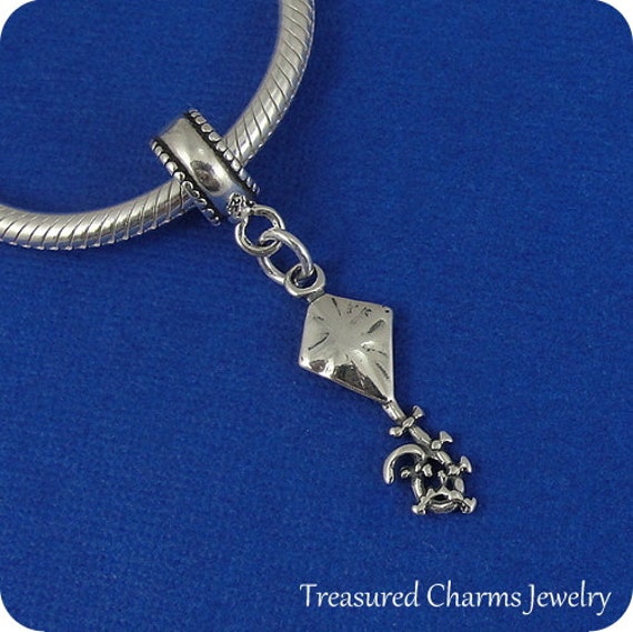 Kite European Dangle Bead Charm Sterling Silver Kite Charm | Etsy