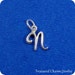 Script Letter N Initial Charm Sterling Silver Cursive Letter - Etsy