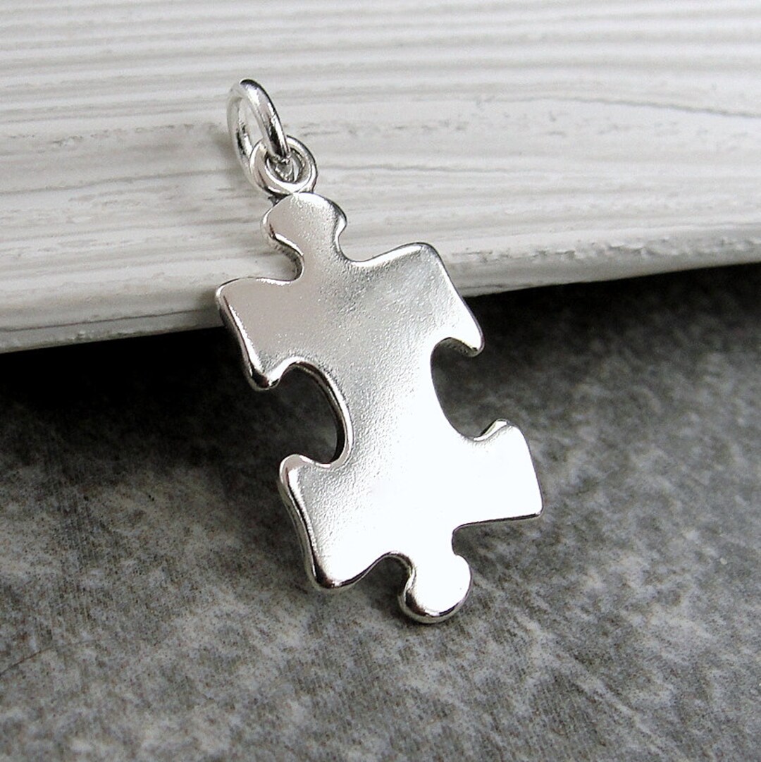Puzzle Piece Charm, 925 Sterling Silver Jigsaw Puzzle Charm, Game Piece ...