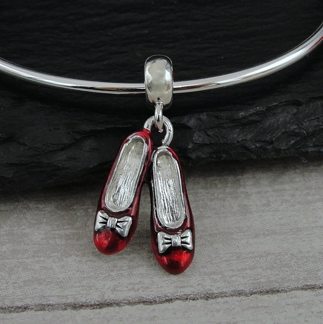 Ruby Slippers European Charm, Silver and Red Ruby Slippers Dangle Charm ...