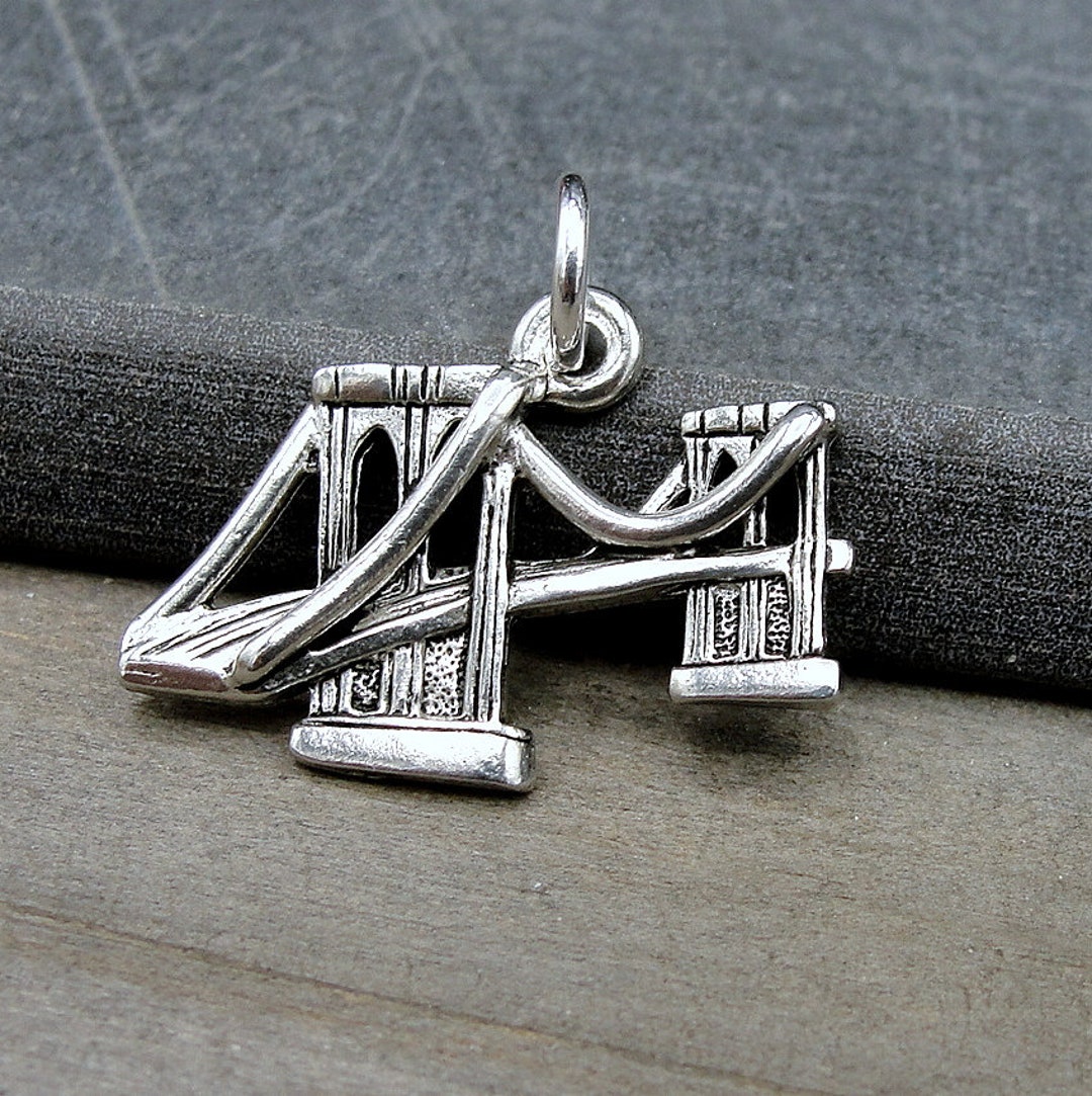 Brooklyn Bridge Charm - Silver Plated Bridge Charm for Necklace or ...