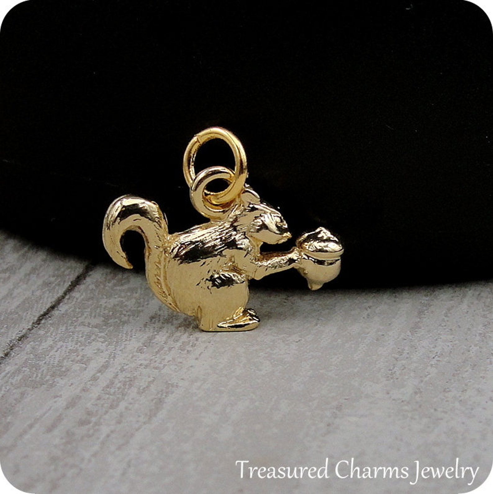 Squirrel Charm Gold Squirrel Charm for Necklace or Bracelet | Etsy