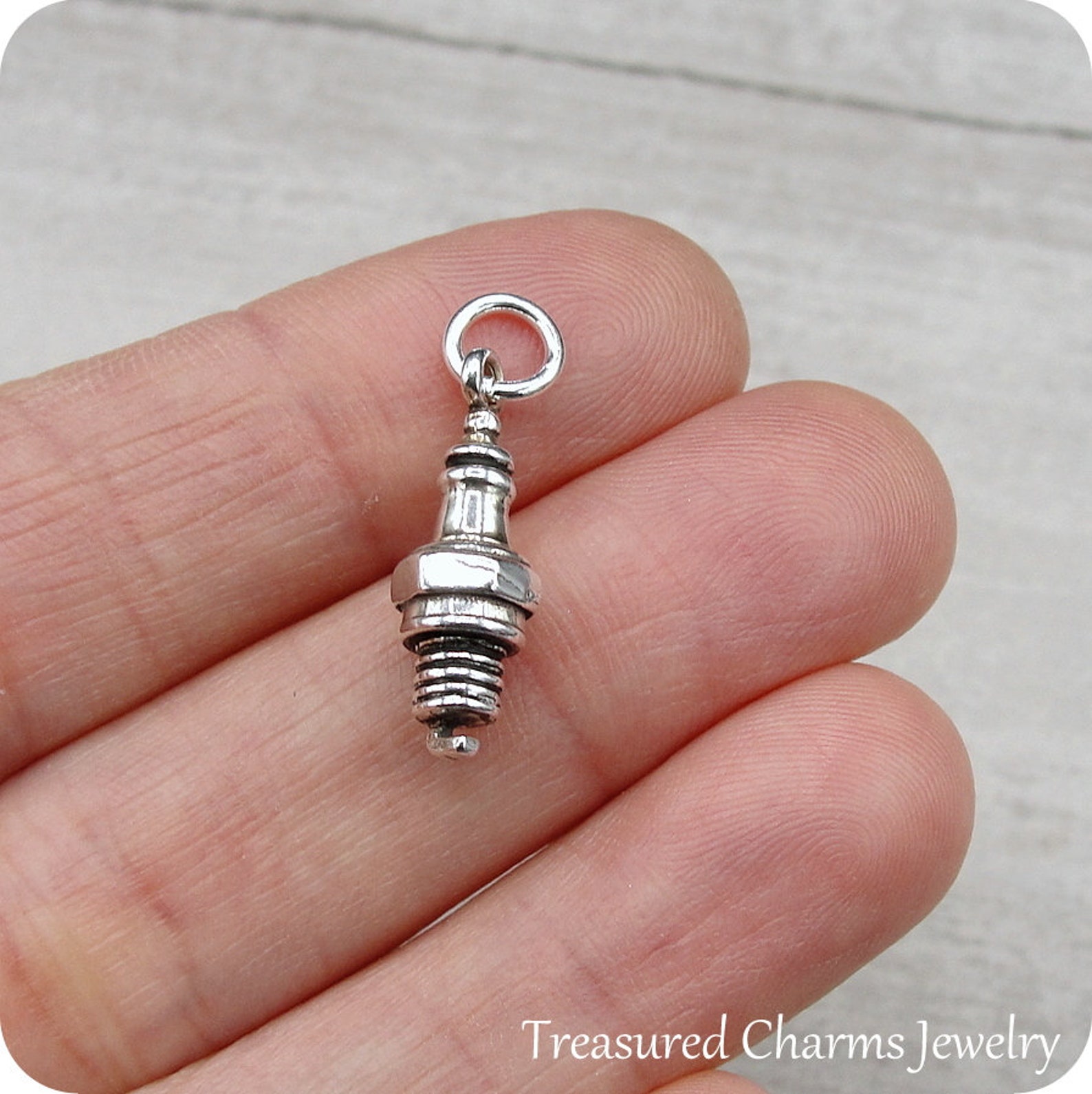 925 Sterling Silver 3D Spark Plug Charm Auto Mechanic Charm - Etsy
