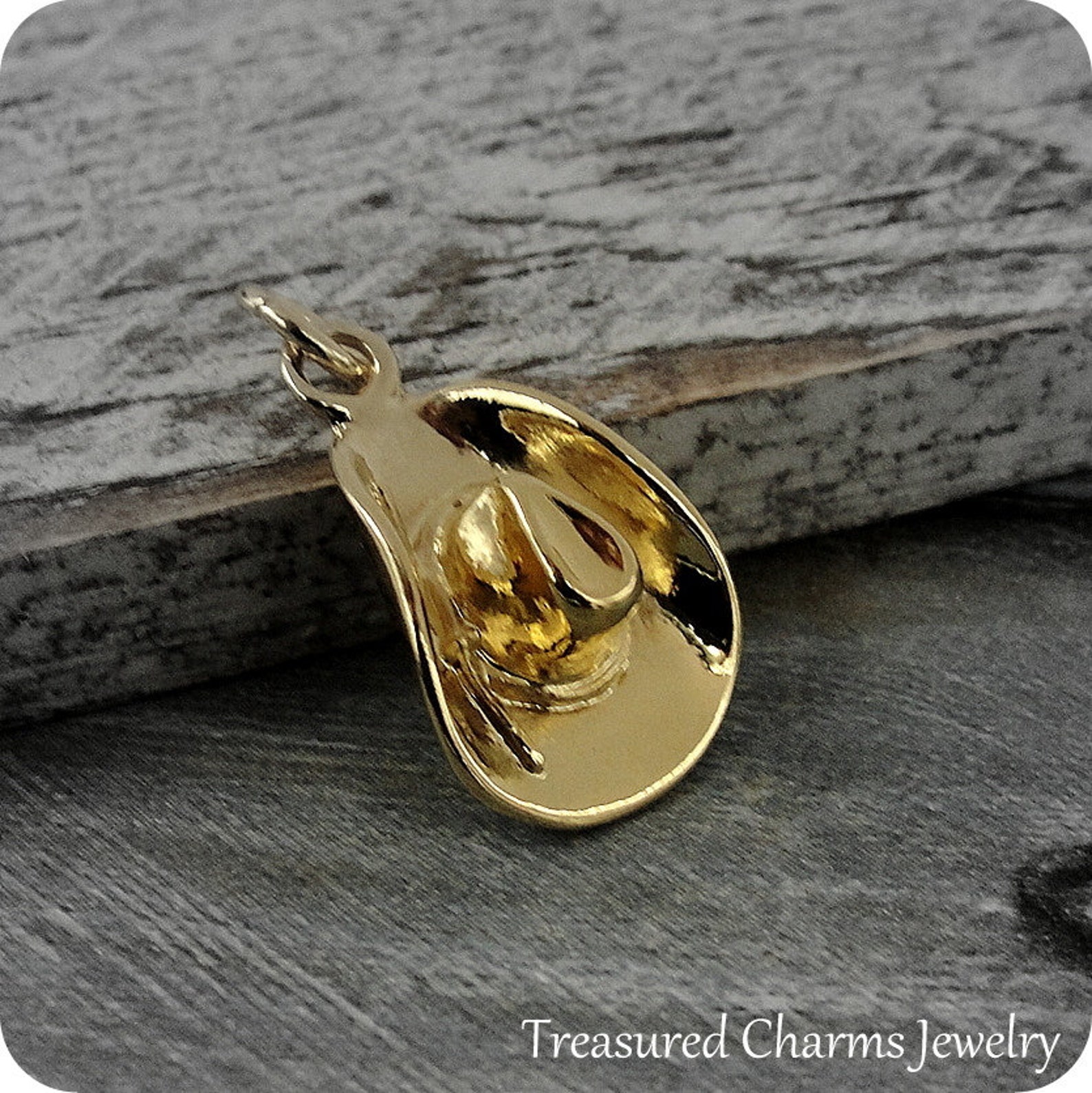 Cowboy Hat Charm Gold Cowboy Hat Charm for Necklace or - Etsy