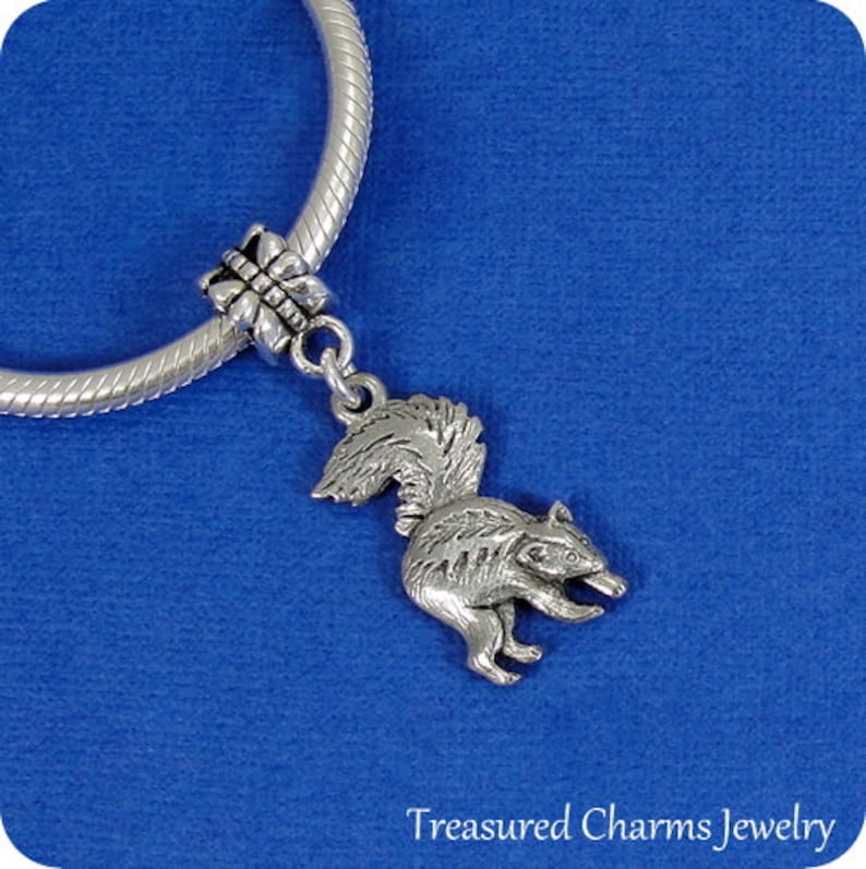 Skunk European Dangle Bead Charm Silver Skunk Charm for | Etsy