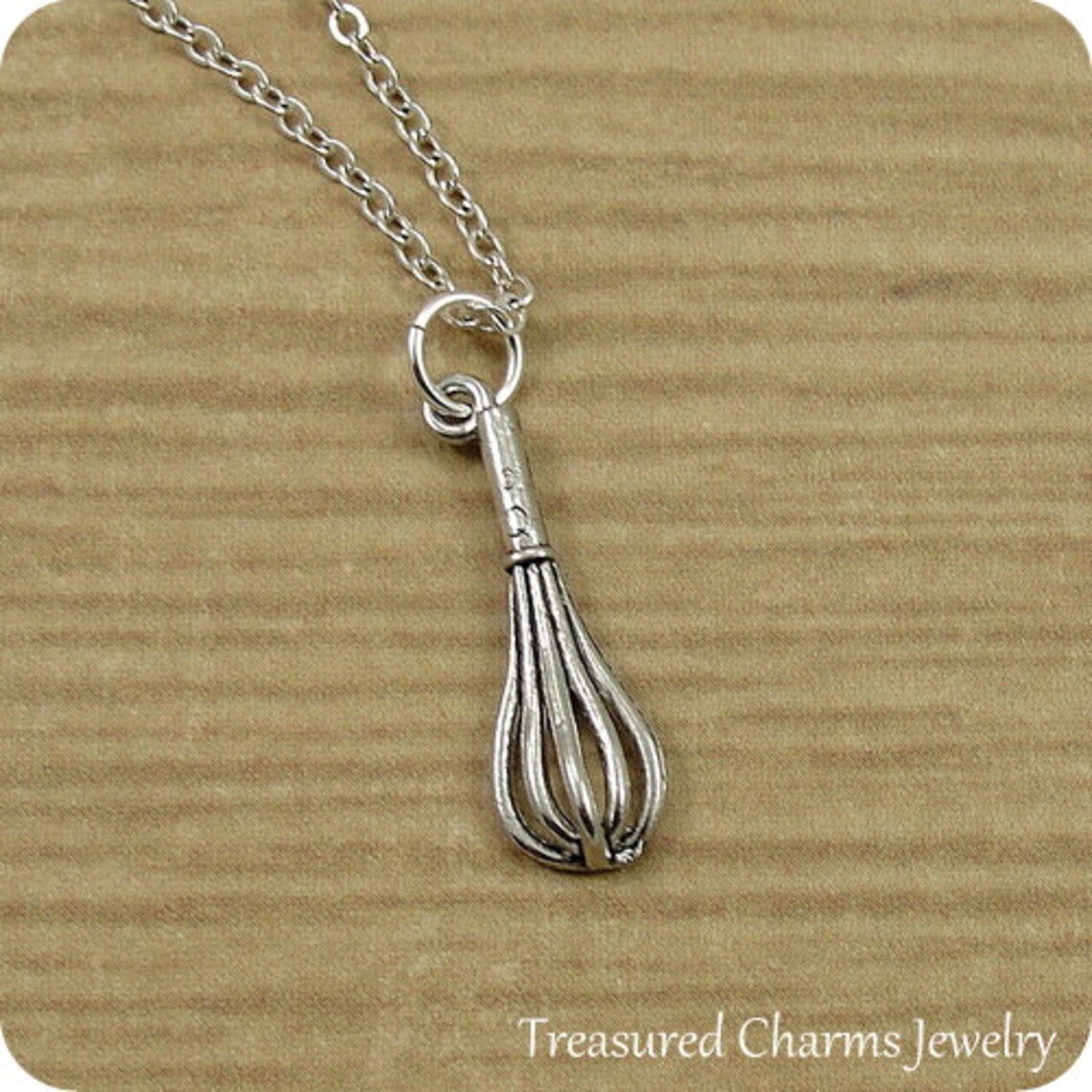 Bakers Whisk Necklace Silver Baking Whisk Charm on a Silver | Etsy
