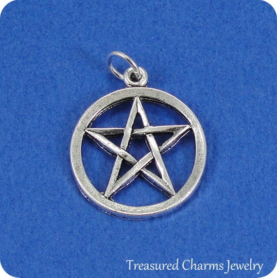 Pentagram Charm Silver Plated Pentagram Pentacle Charm for | Etsy