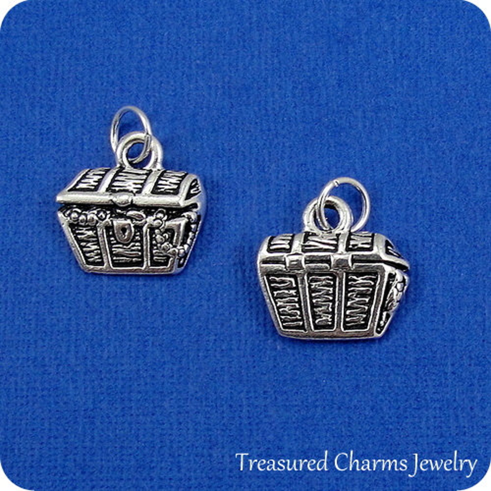 Treasure Chest Charm Silver Plated Buried Treasure Charm for - Etsy