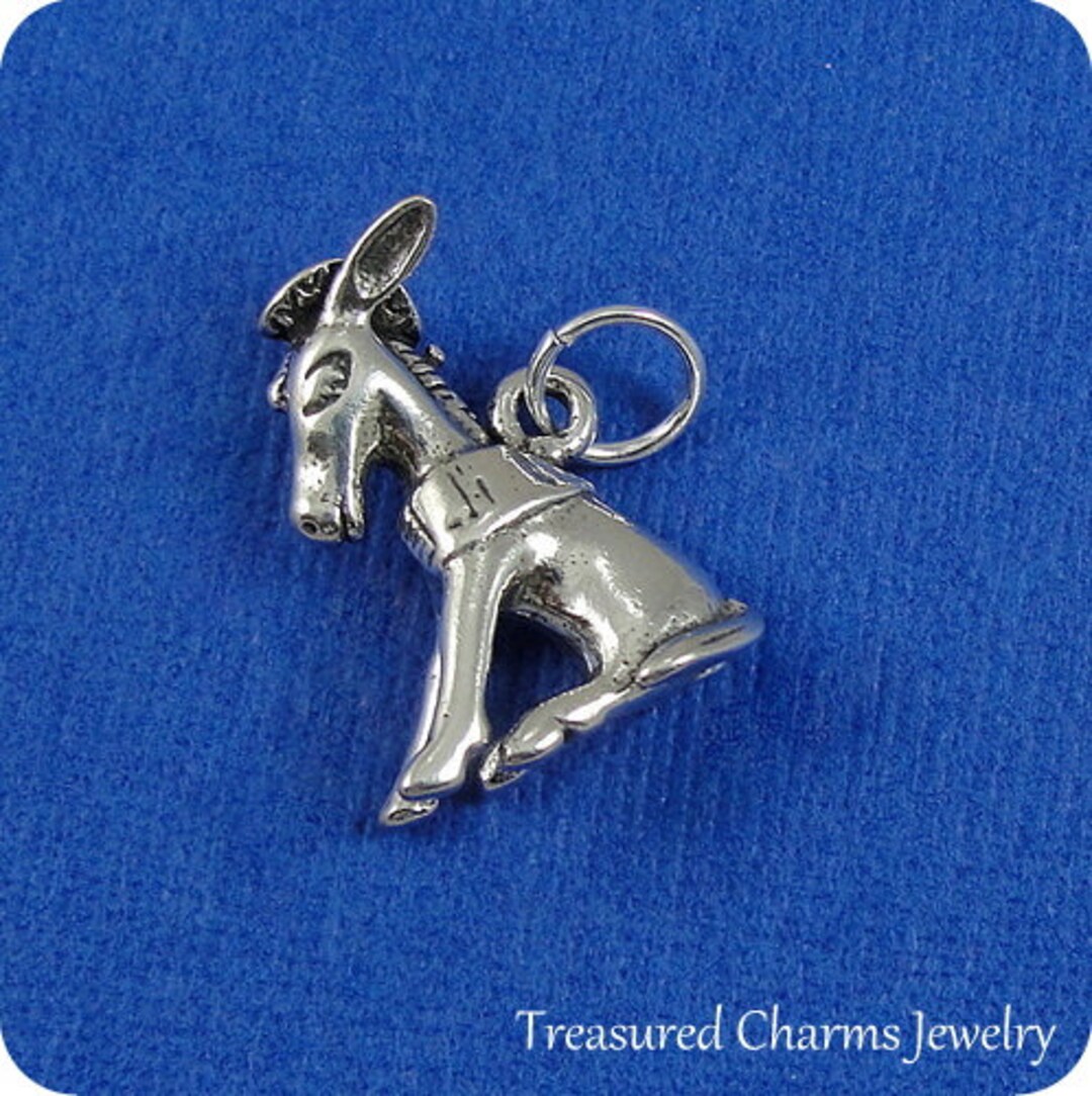Donkey Charm Sterling Silver Donkey Charm for Necklace or - Etsy