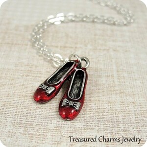 Ruby Red Slippers Necklace Silver and Ruby Slippers Shoe - Etsy