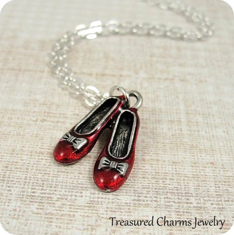 Ruby Red Slippers Necklace Silver and Ruby Slippers Shoe | Etsy
