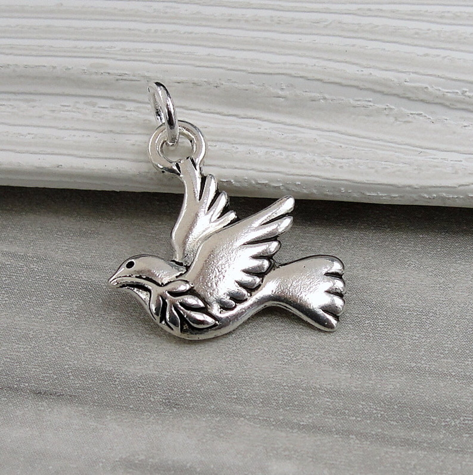 Peace Dove Charm Silver Peace Dove Charm for Necklace or - Etsy