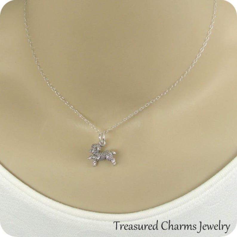 Sheep Necklace Sterling Silver Sheep Charm on a Silver Cable | Etsy