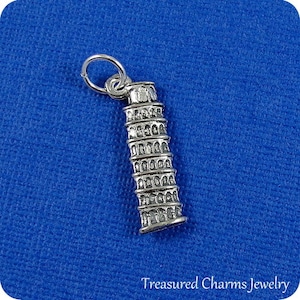 Leaning Tower of Pisa Charm Silver Plated Leaning Tower of Pisa Charm ...