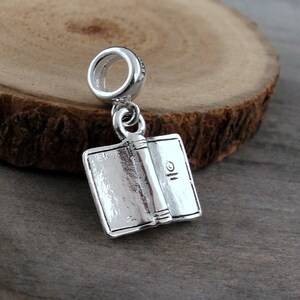 Open Book European Charm, Silver 3D Book Charm, Book Charm With Bail ...
