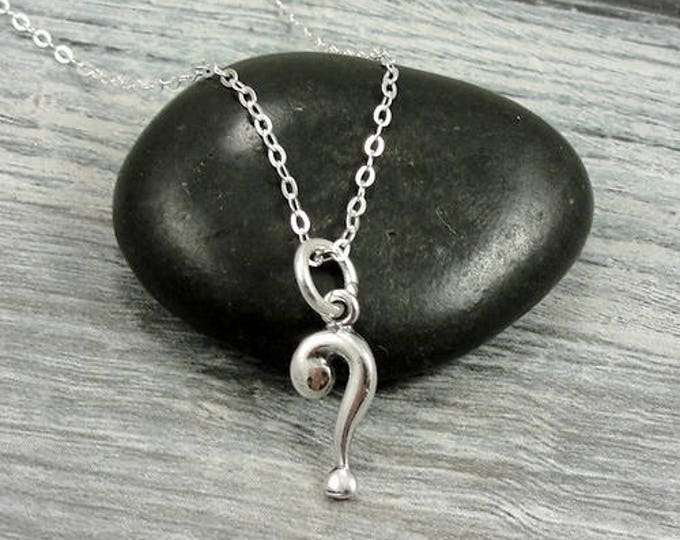 Tiny Question Mark Necklace Sterling Silver Question Mark - Etsy