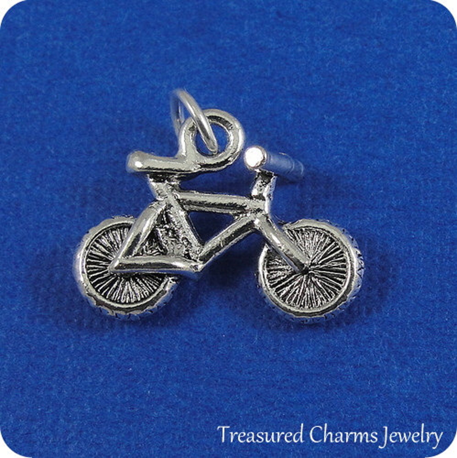 Bicycle Charm Silver Bicycle Bike Charm for Necklace or - Etsy
