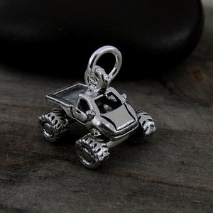 Monster Truck Charm, Silver Plated Monster Truck Pendant, Big Truck ...