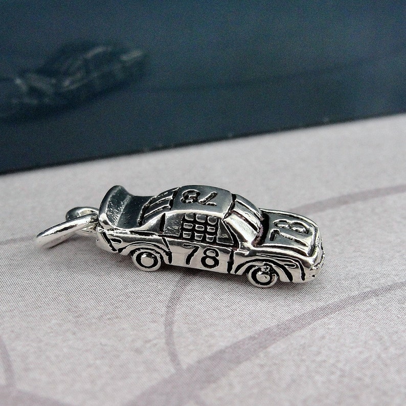 Race Car Charm Silver Race Car Charm for Necklace or - Etsy