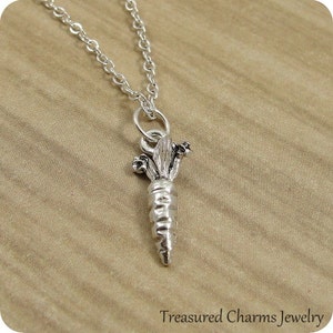 Carrot Necklace, Silver Carrot Charm on a Silver Cable Chain - Etsy