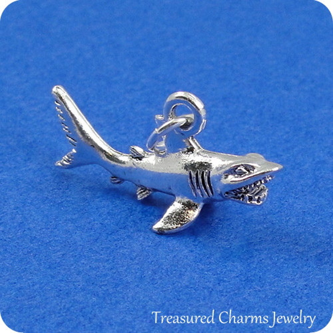 Shark Charm Silver Plated Shark Charm for Necklace - Etsy