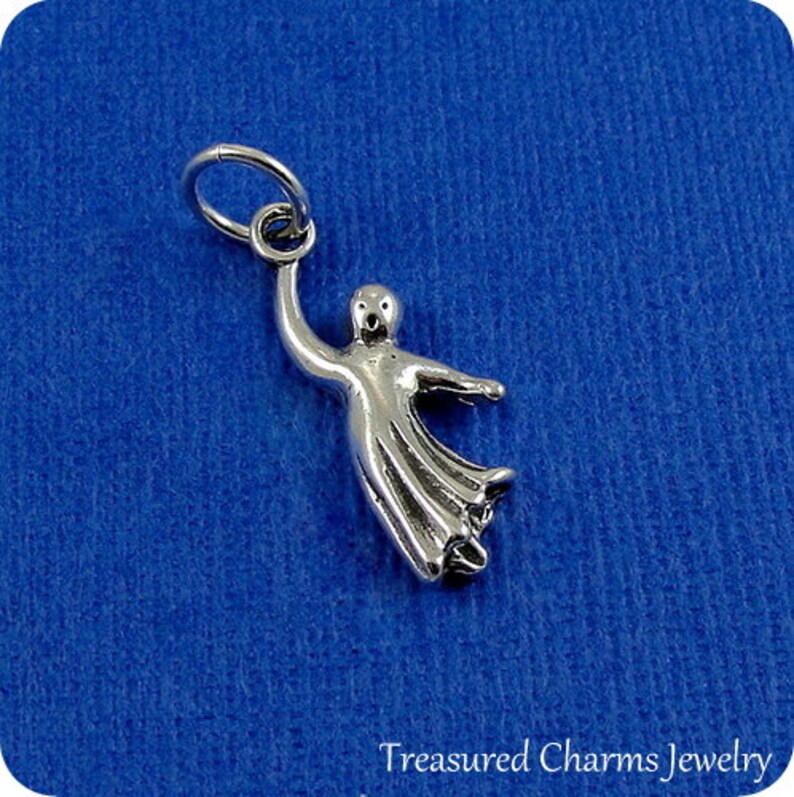 Ghost Charm Sterling Silver Ghost Charm for Necklace or - Etsy