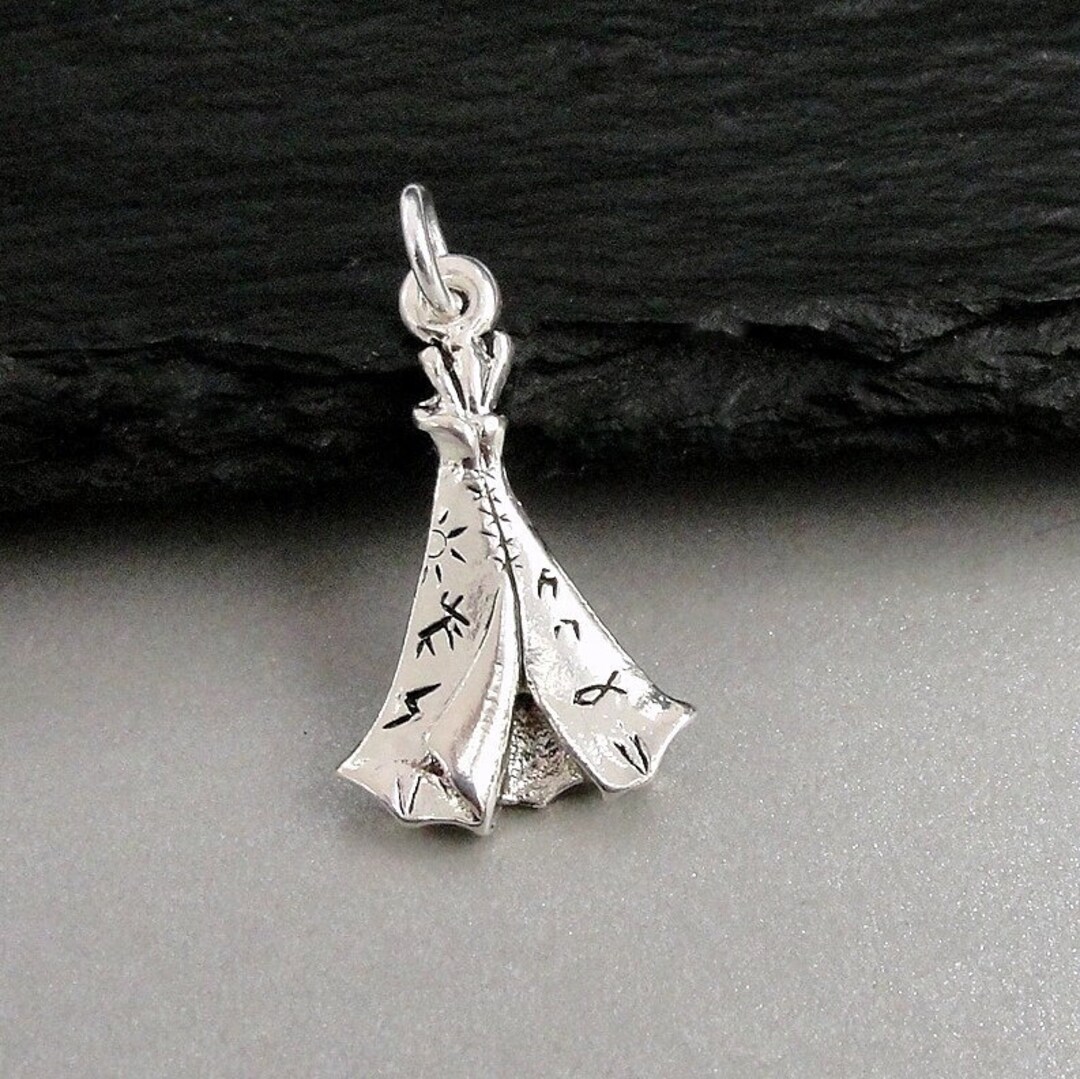 Silver Tepee Charm, Tipi Charm, Native American Charm, Native American ...