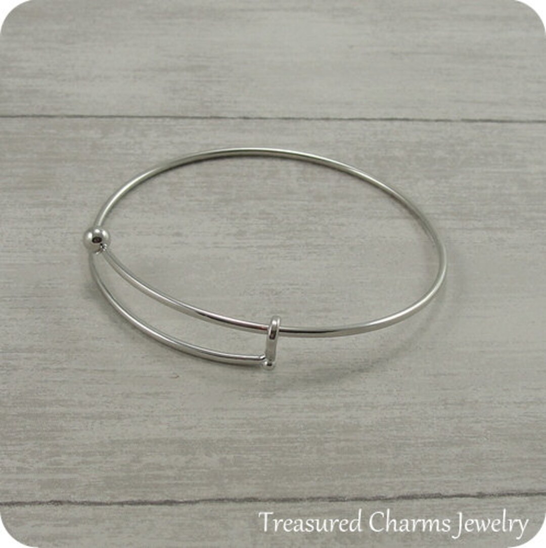 CLOSEOUT Stainless Steel Adjustable Bangle, Expandable Ball End Bangle ...