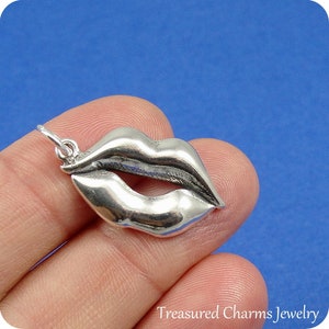 Sterling Silver Lips Charm Kissing Lips Pendant Fashion | Etsy