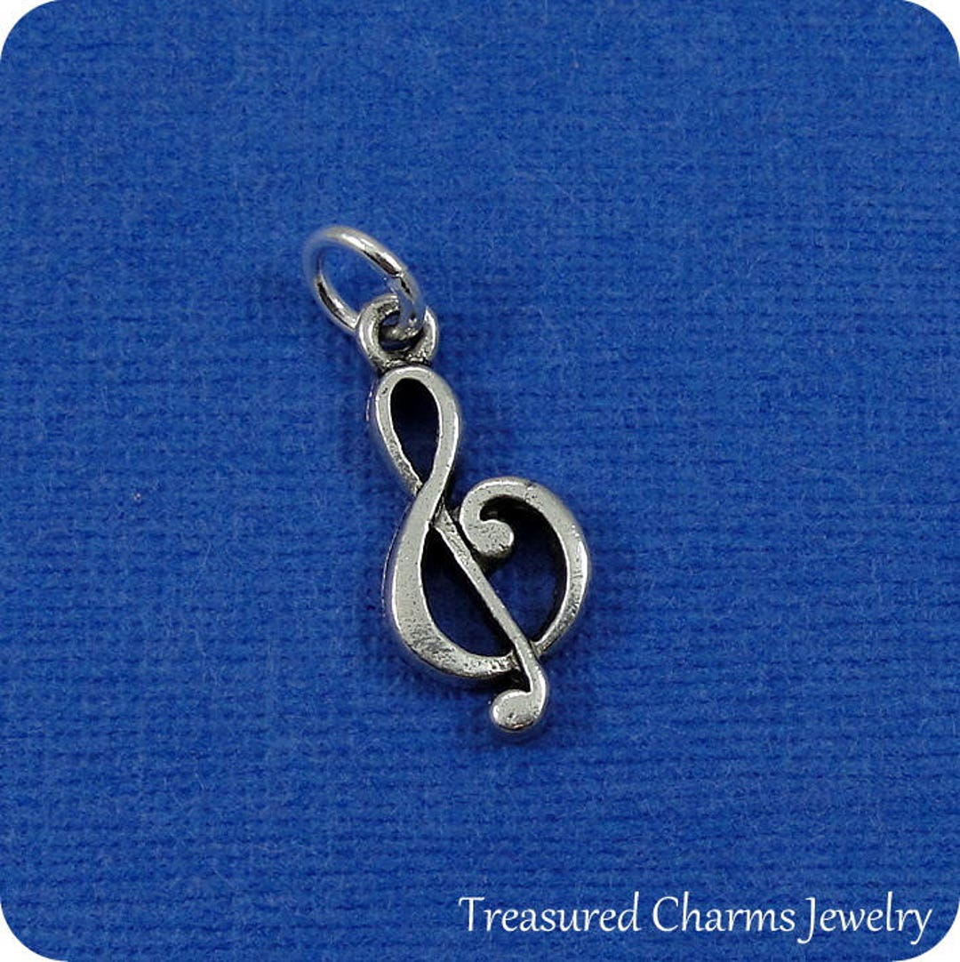 Treble Clef Charm Silver Plated Musical Treble Clef Charm - Etsy