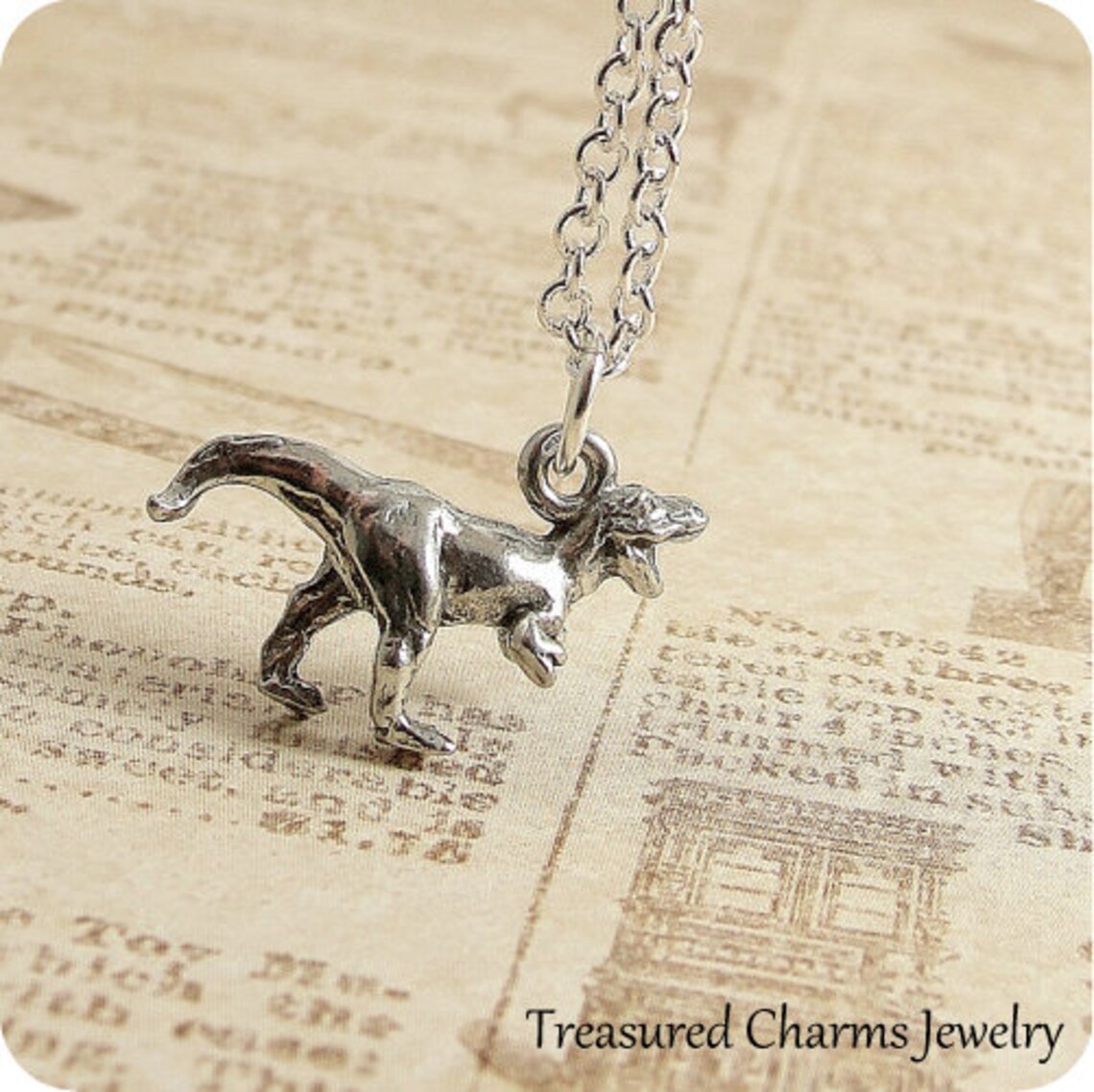 Tyrannosaurus T-REX Dinosaur Necklace Silver Plated T-REX - Etsy