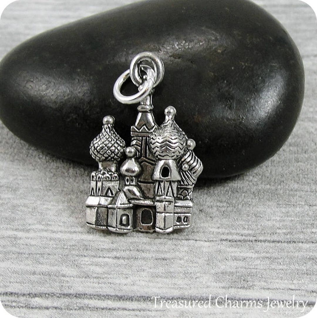 St. Basil's Cathedral Charm Silver Plated Russian Cathedral Charm ...