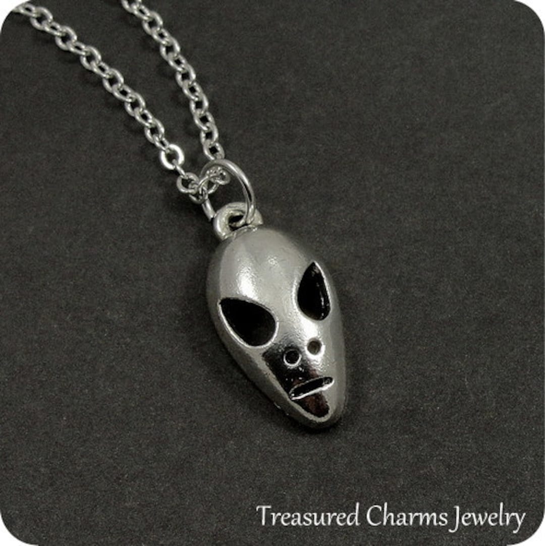 Alien Necklace, Silver Alien Charm on a Silver Cable Chain - Etsy