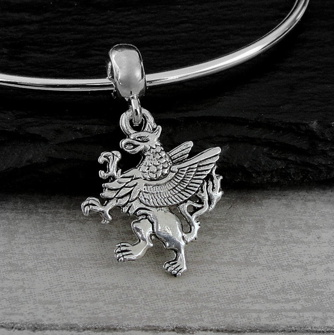 Griffin European Charm, Silver Gryphon Dangle Charm, Griffon Charm With ...