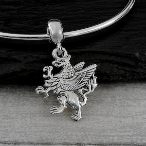 Griffin European Charm, Silver Gryphon Dangle Charm, Griffon Charm With ...