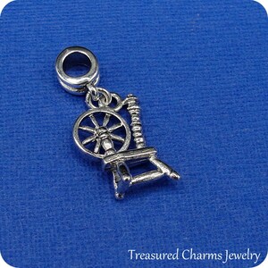 Silver Spinning Wheel European Dangle Charm Seamstress Charm, Sewing ...